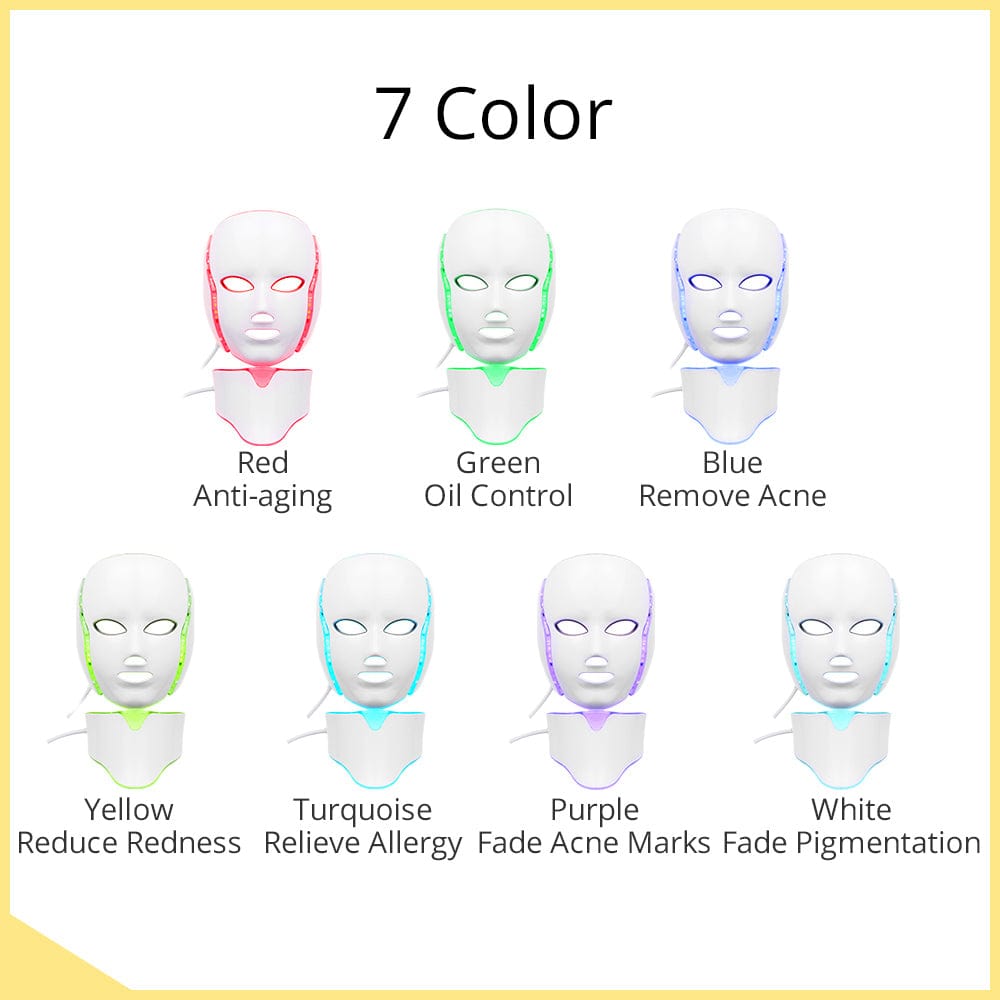 7 Colors Home Use LED Light Therapy Mask Remote Control